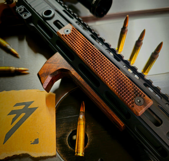 Wood AR15/M4 mlok and keymod rail covers and grips – 77 GRAINS